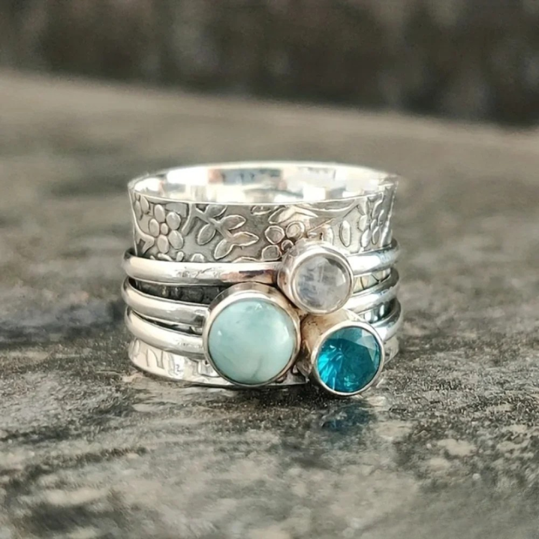 Natural Blue Stone Ring – Clara&Callum Jewellery